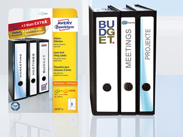 Kostenlose Vorlagen für Ordnerrücken | Avery Zweckform