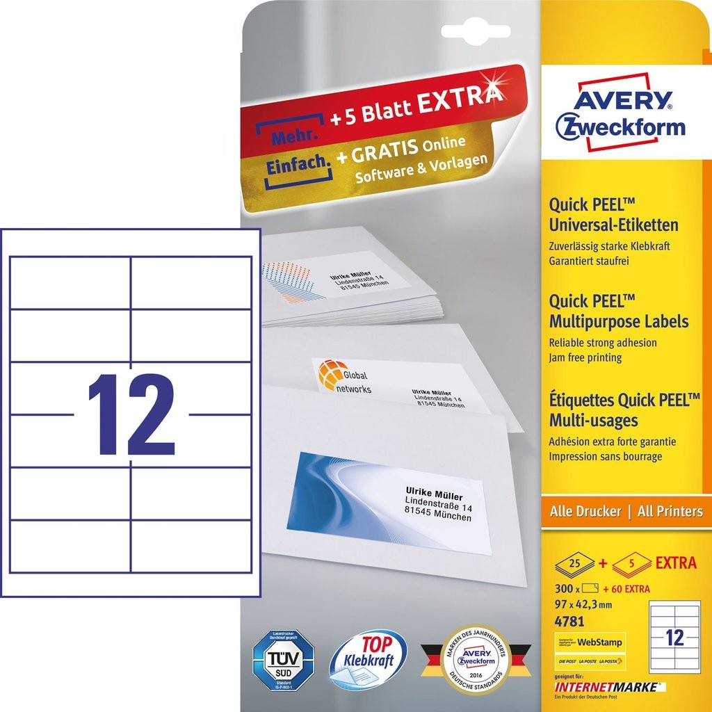 Universal-Etiketten | 4781 | Avery Zweckform
