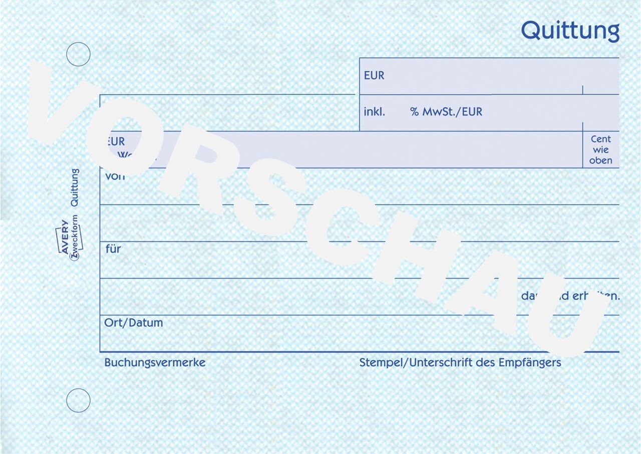 Quittung inkl. MwSt. | 300 | Avery Zweckform