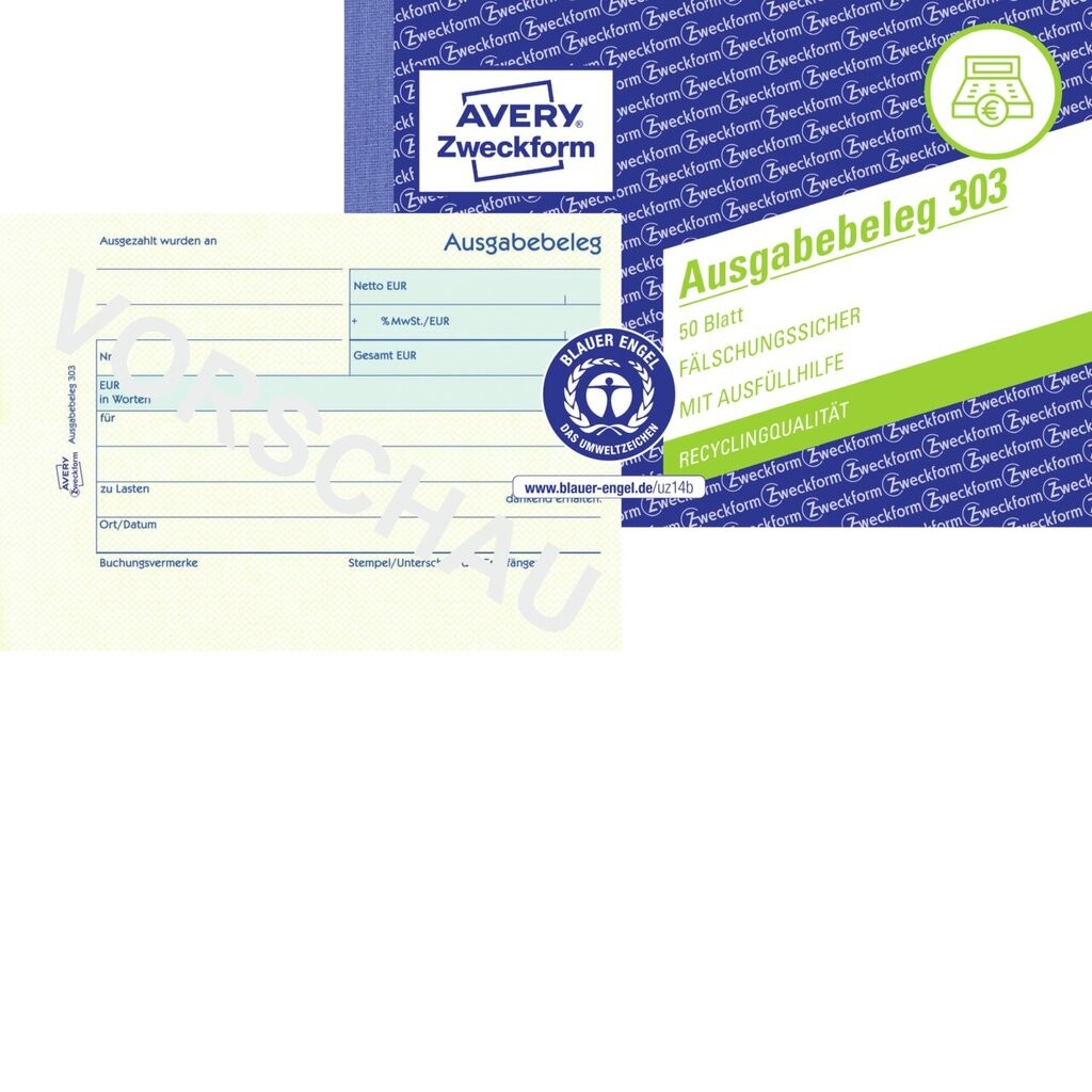 Ausgabebeleg | 303 | Avery Zweckform