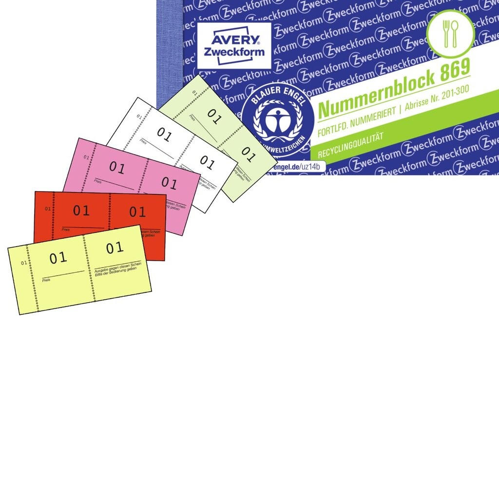Nummernblock | 869 | Avery Zweckform