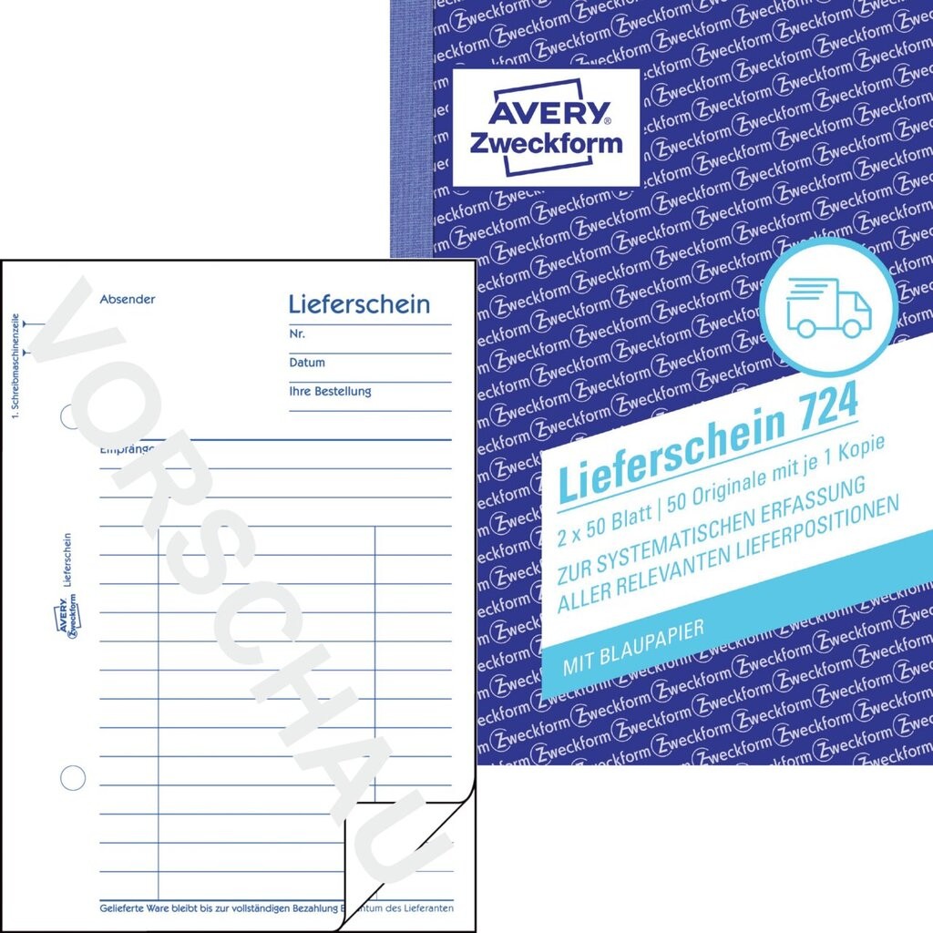 Lieferschein | 724 | Avery Zweckform Lieferschein | 724 | Avery Zweckform