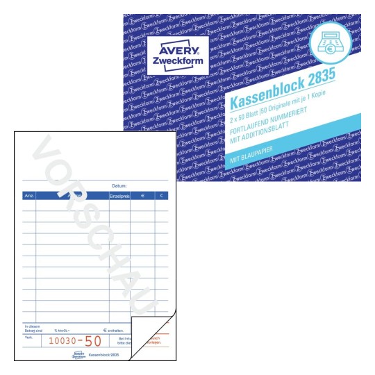 Kassenbericht | 305 | Avery Zweckform