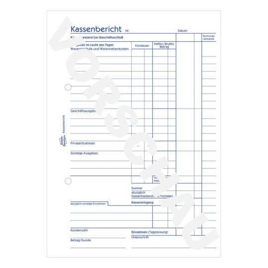 Kassenbericht | 305 | Avery Zweckform