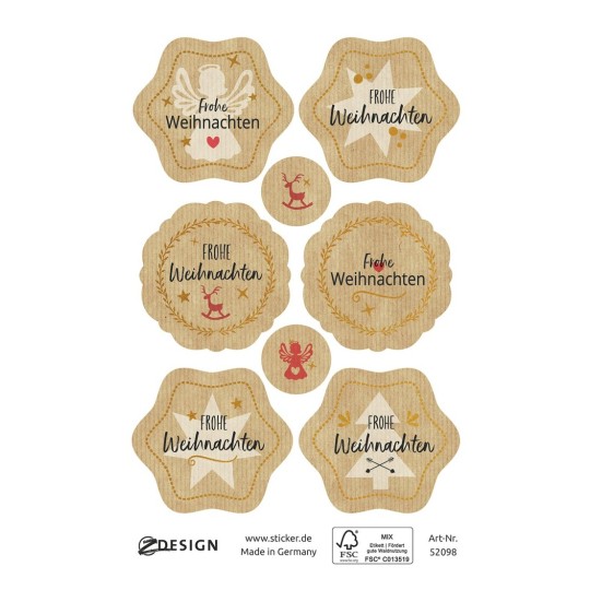 Weihnachtssticker "Frohe Weihnachten" | 52098 | Avery Zweckform
