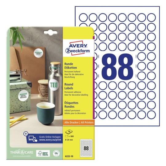 Runde Etiketten | 6222-10 | Avery Zweckform