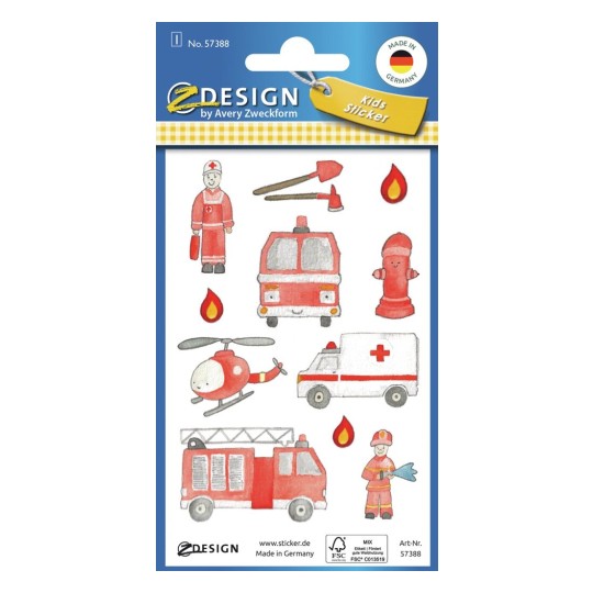 Kinder Sticker "Feuerwehr & Sanitäter" | 57388 | Avery Zweckform